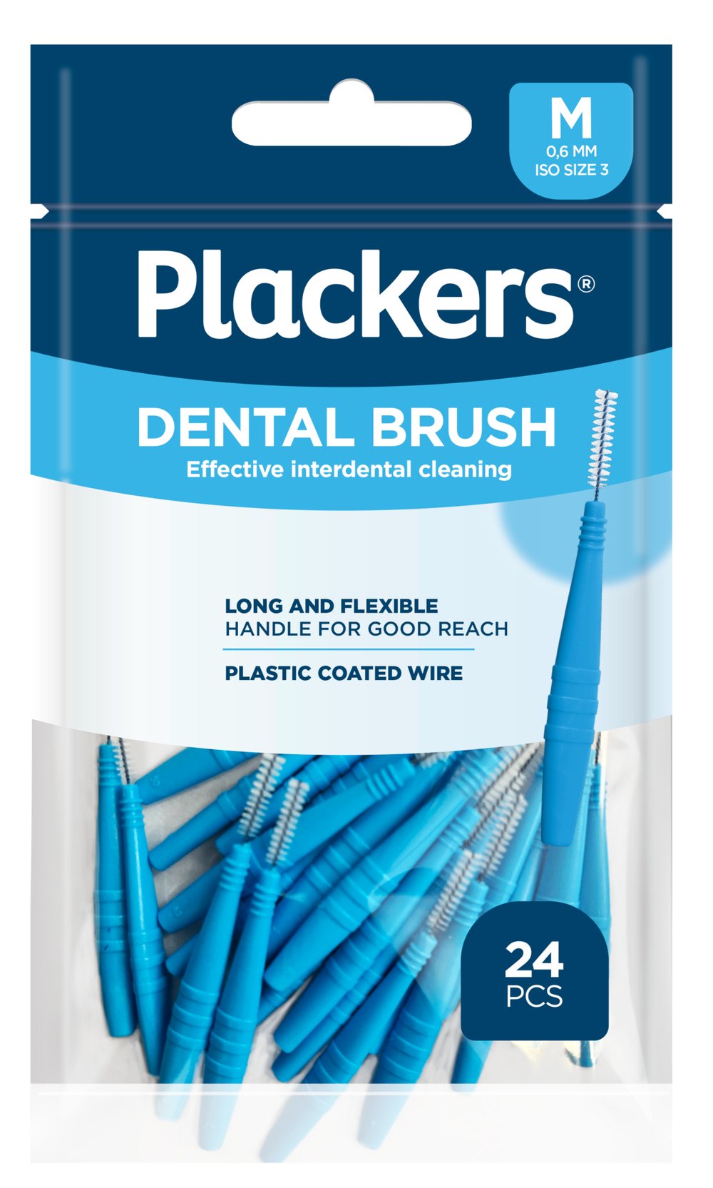 Köp Plackers Dental Brush Mellanrumsborste Blå M (0,6mm) 24 | Apohem