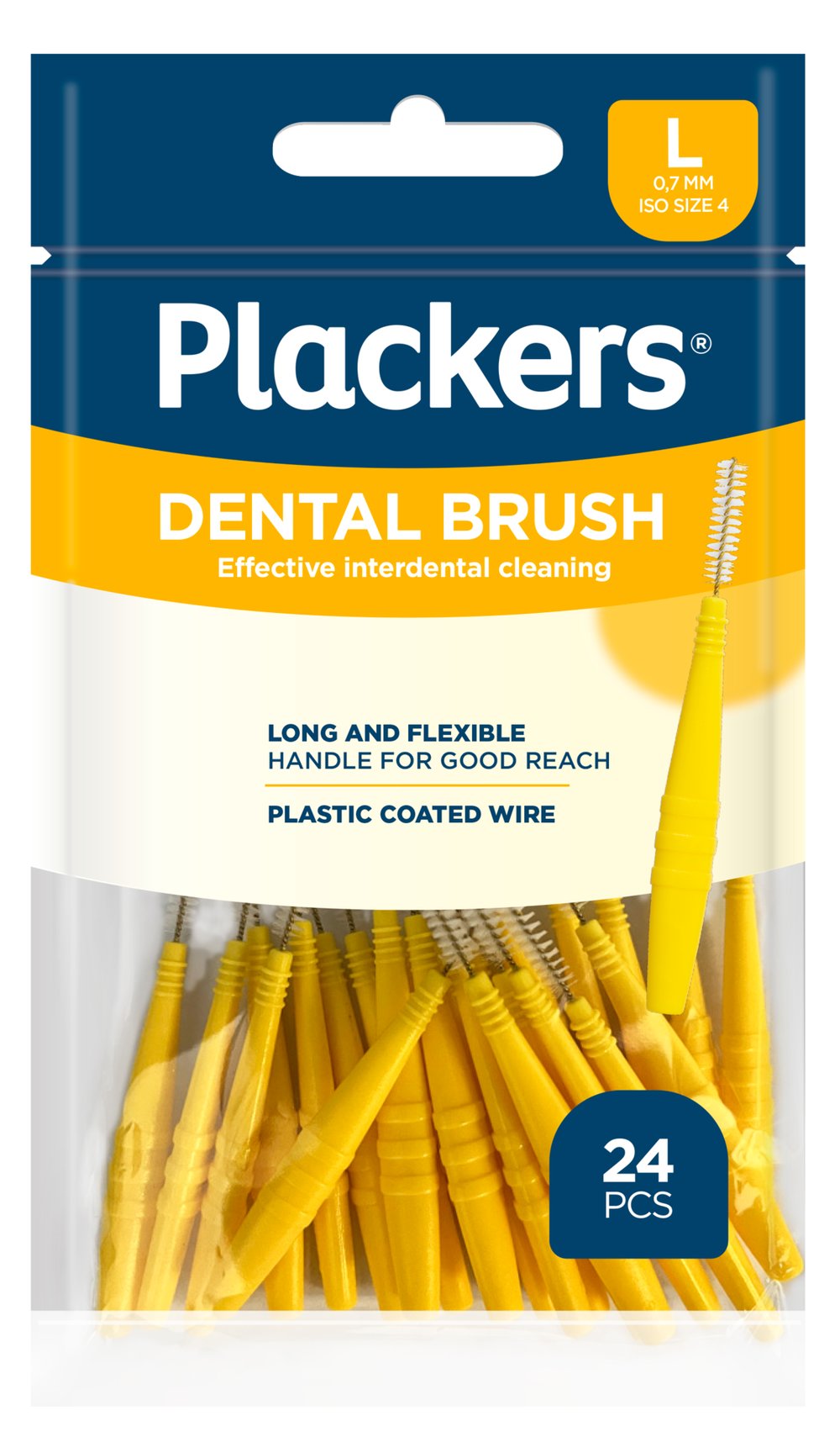 Köp Plackers Dental Brush Mellanrumsborste Gul L (0,7 mm) 24 | Apohem