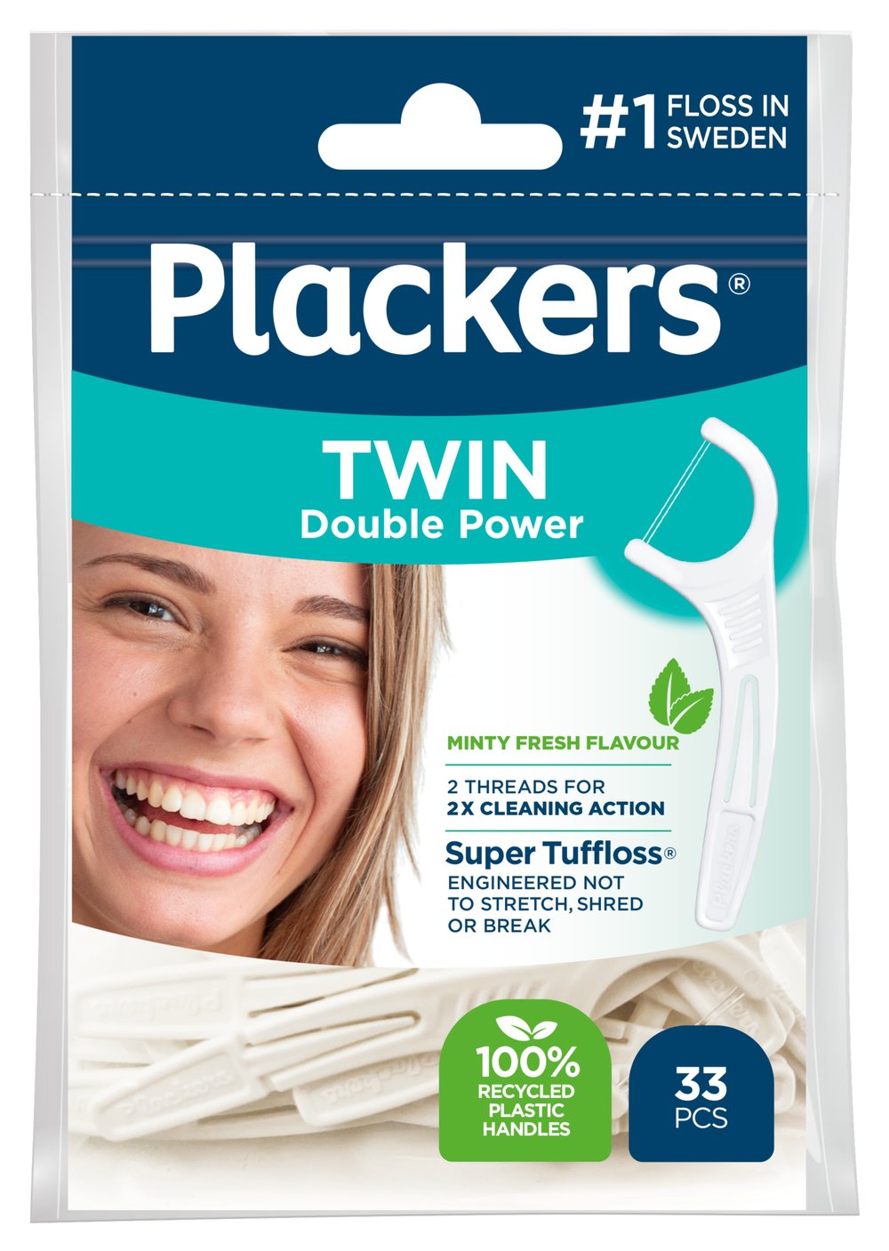 Köp Plackers Twin Double Power Tandtrådsbygel 33 st | Apohem