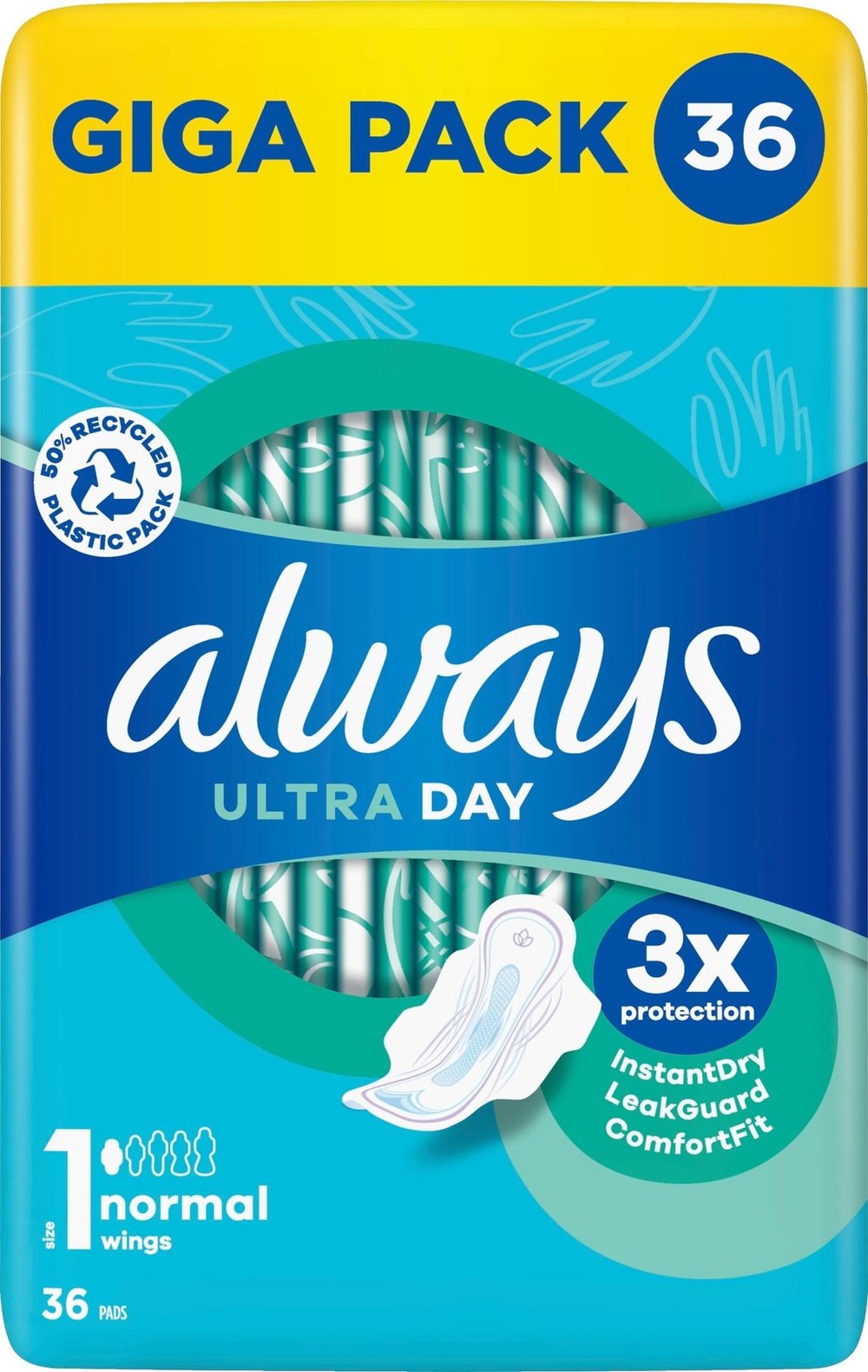 Köp Always Ultra Day Bindor Normal Storlek 1 med vingar 36 s | Apohem