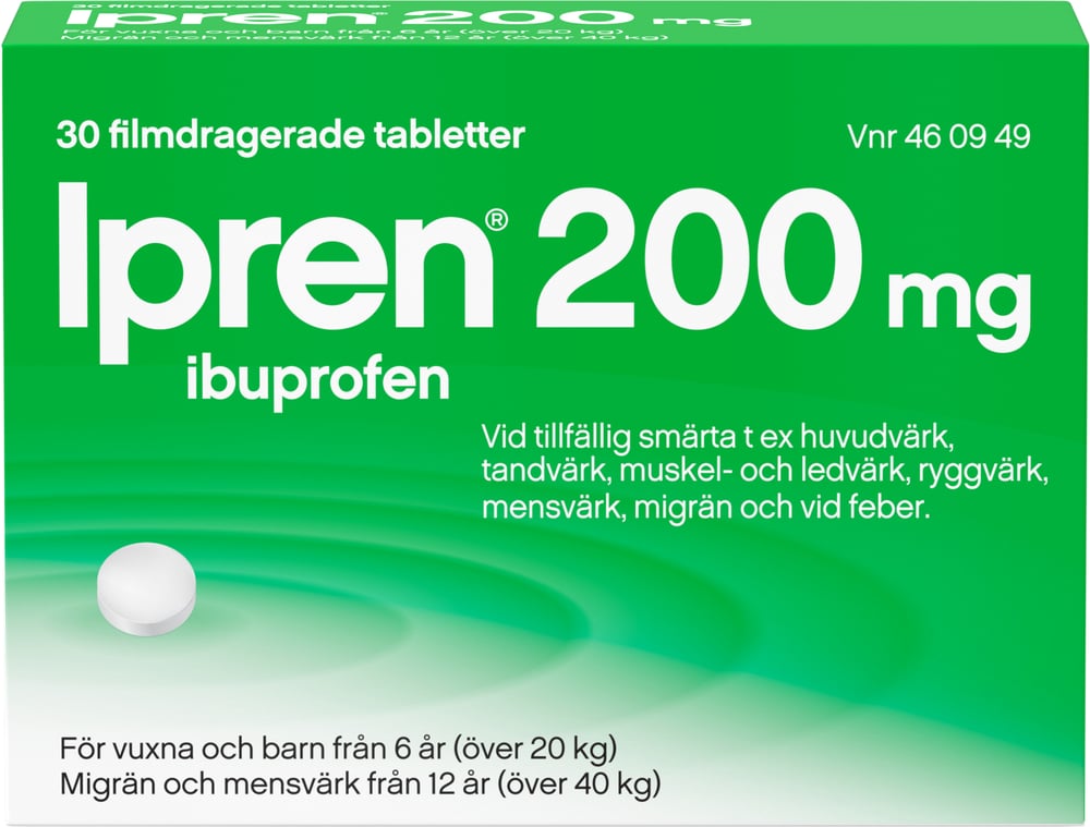 Köp Ipren 200mg Ibuprofen 30 tabletter | Apohem
