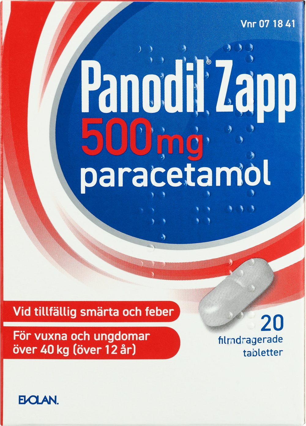 Köp Panodil Zapp filmdragerad tablett 500mg 20 tabletter | Apohem