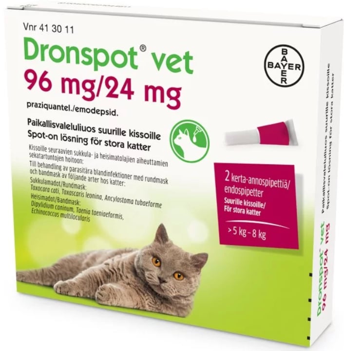 Köp Dronspot Vet 96 mg/ 24 mg Spot-on lösning för stora katt | Apohem