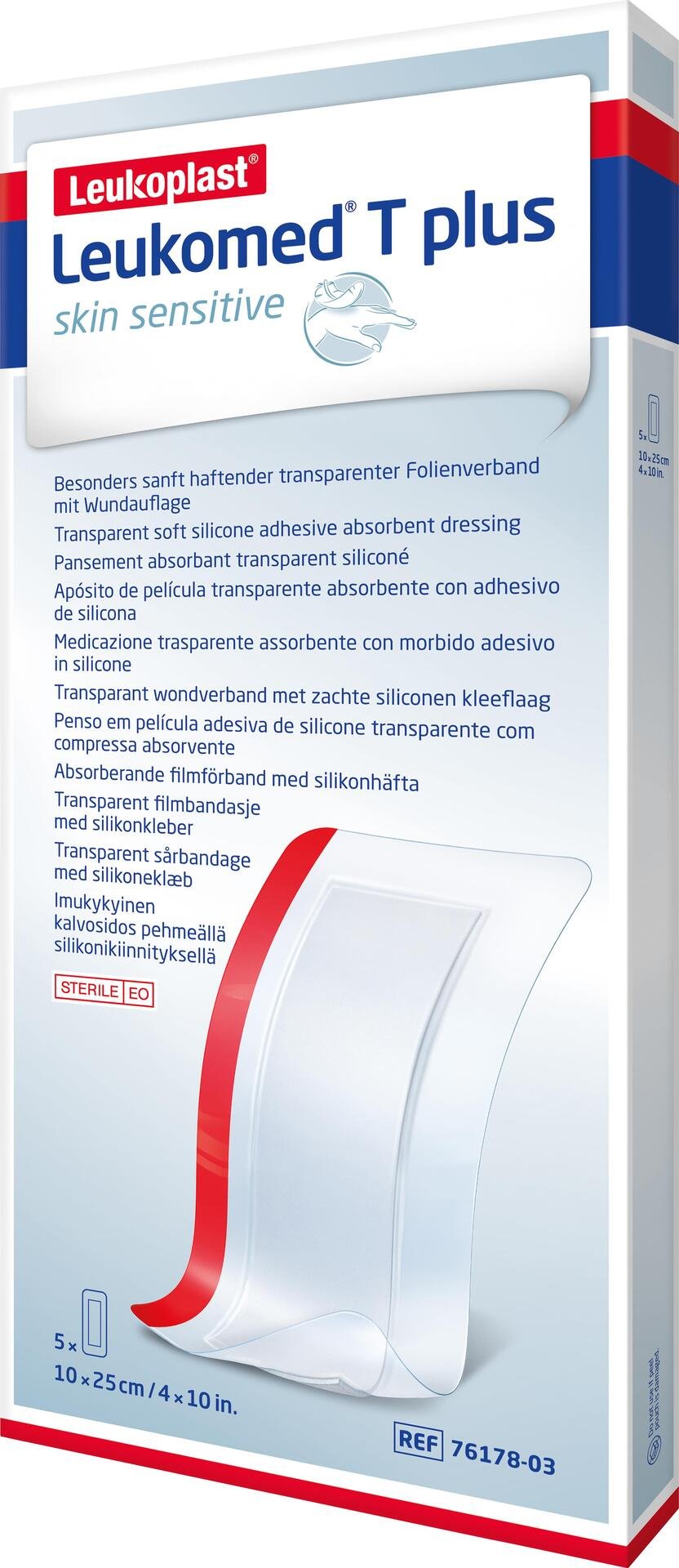 Köp Leukoplast Leukomed T Plus Skin Sensitive 5 st 10x25 cm | Apohem