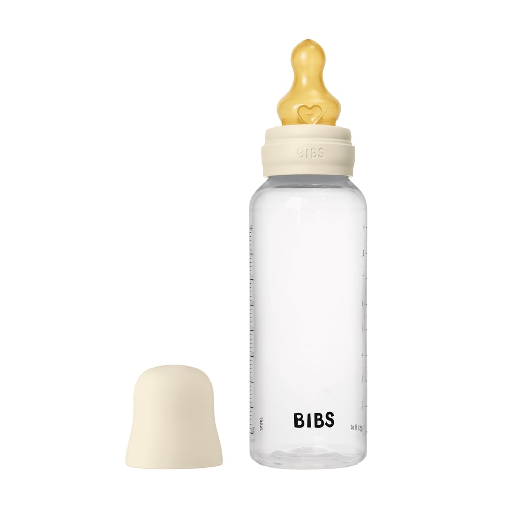 Köp BIBS Baby Bottle Round Latex Medium Flow Ivory 270 ml | Apohem
