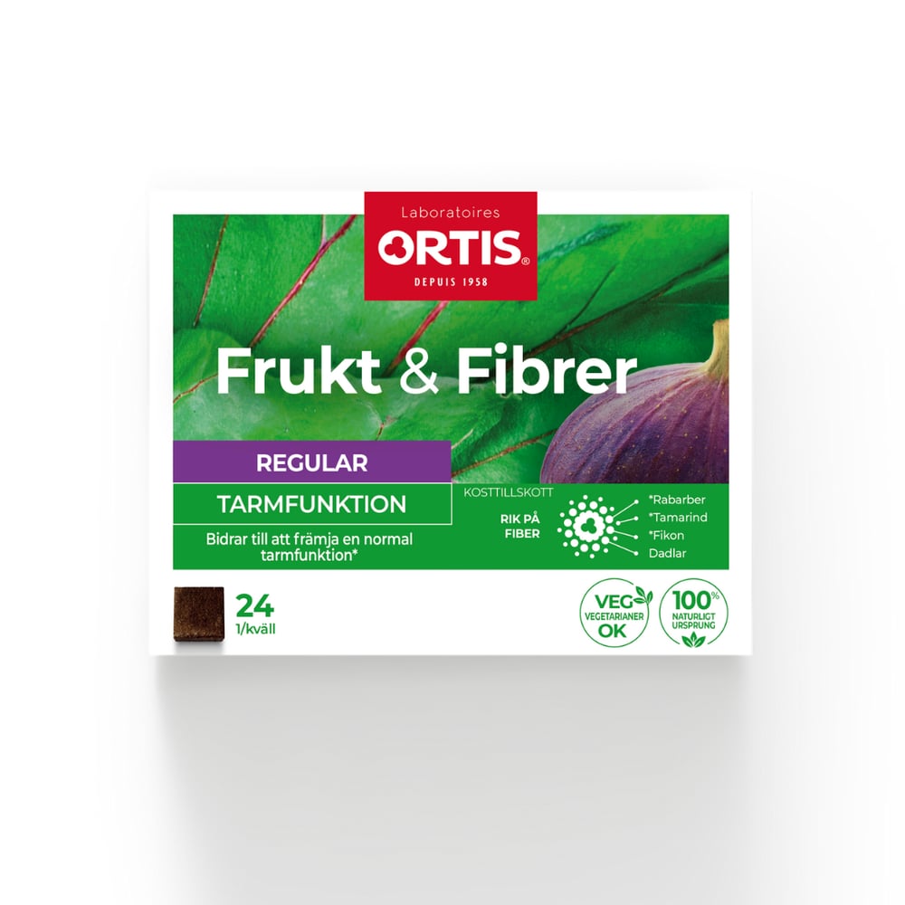 Köp Frukt & Fibrer Normal tarmfunktion 24 st | Apohem