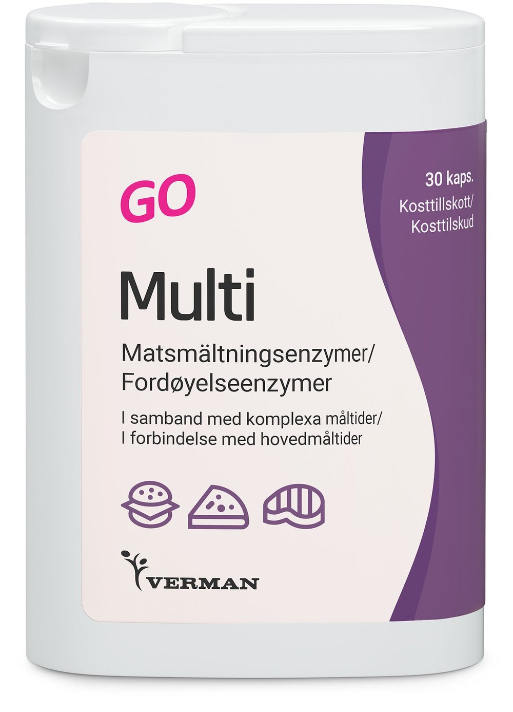 Köp Verman Multienzym GO Matsmältningsenzymer 30 kapslar | Apohem