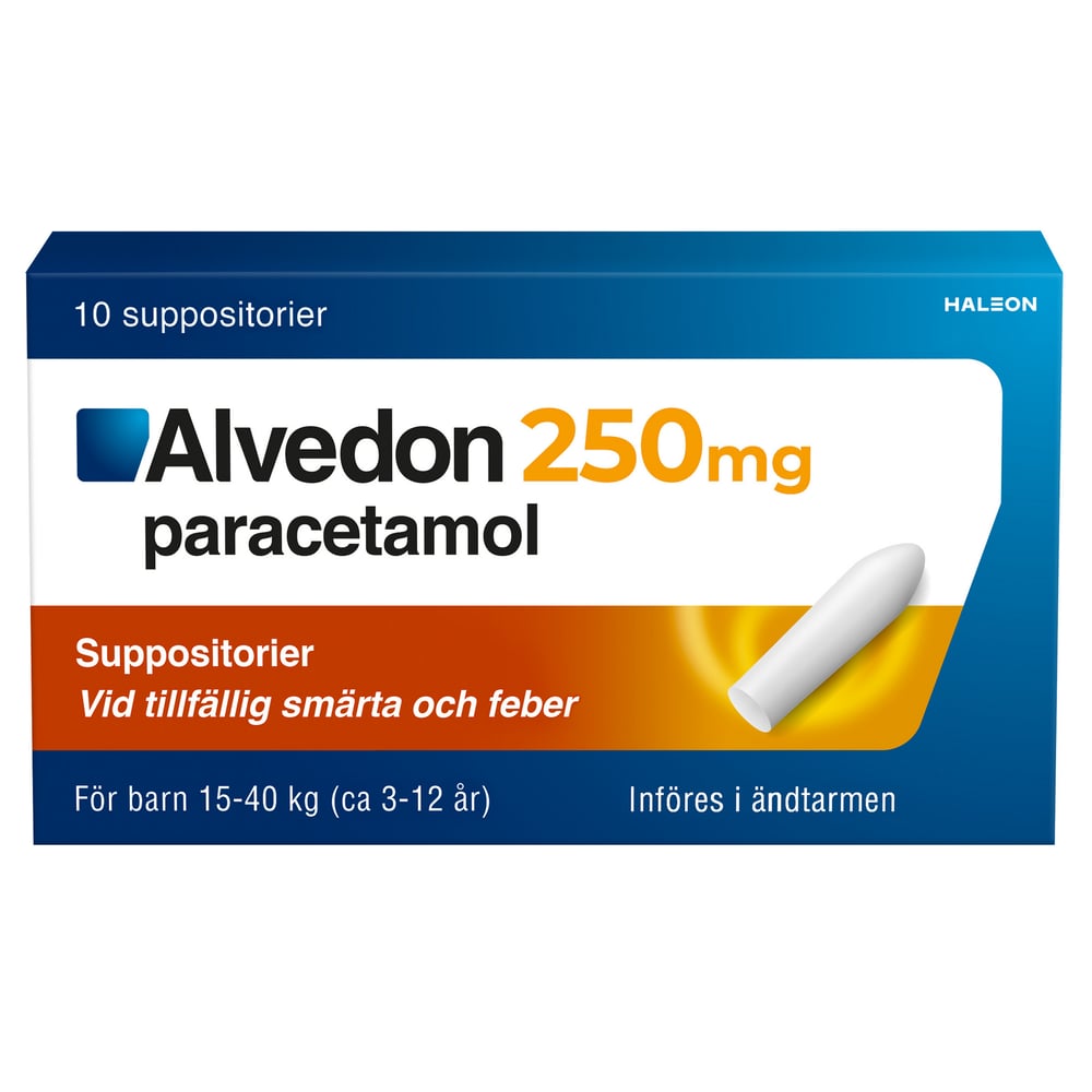 Köp Alvedon Suppositorium 250mg paracetamol (för barn 15-40k | Apohem