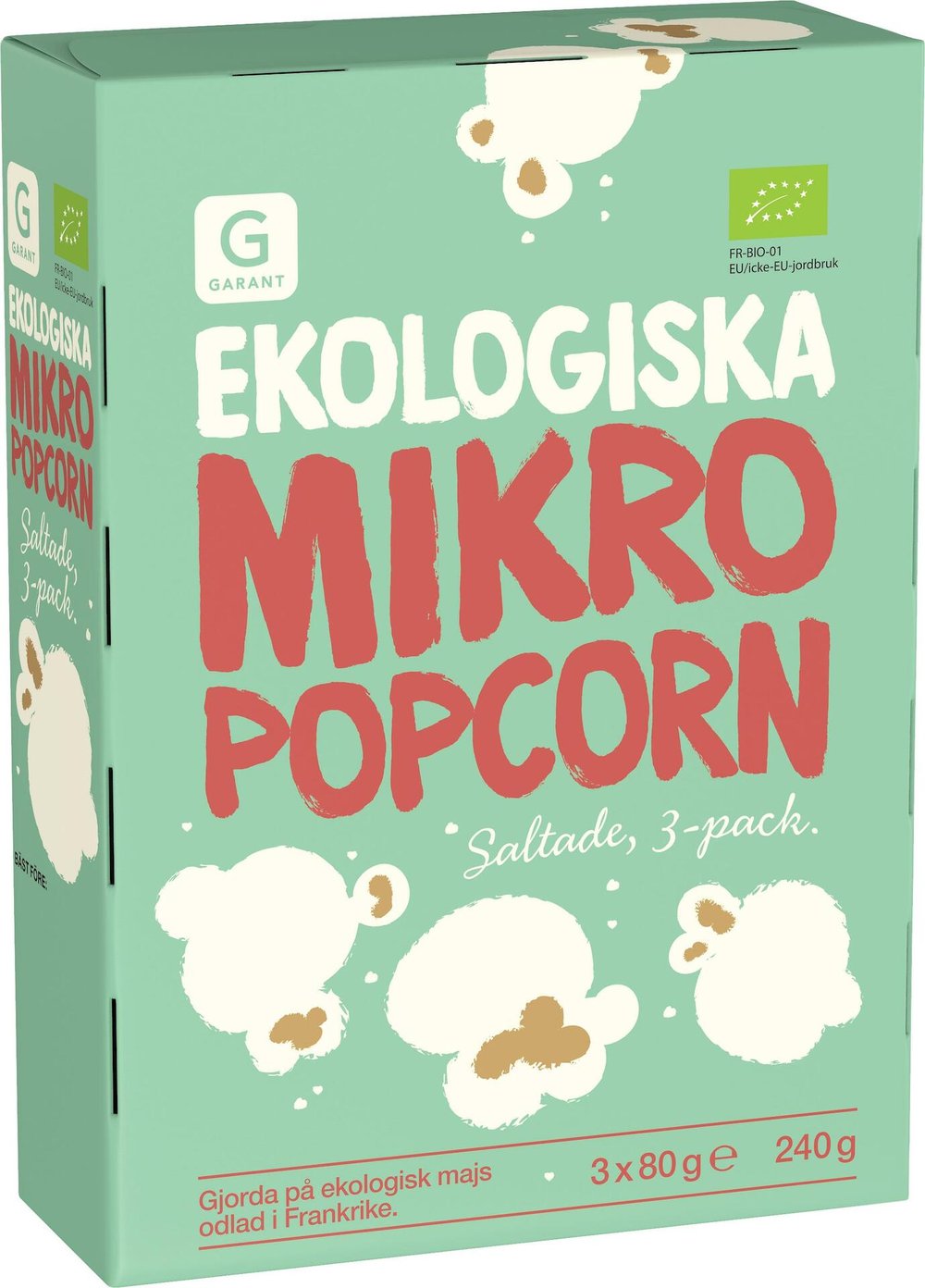 Köp Garant Mikropopcorn Ekologiska 240g | Apohem