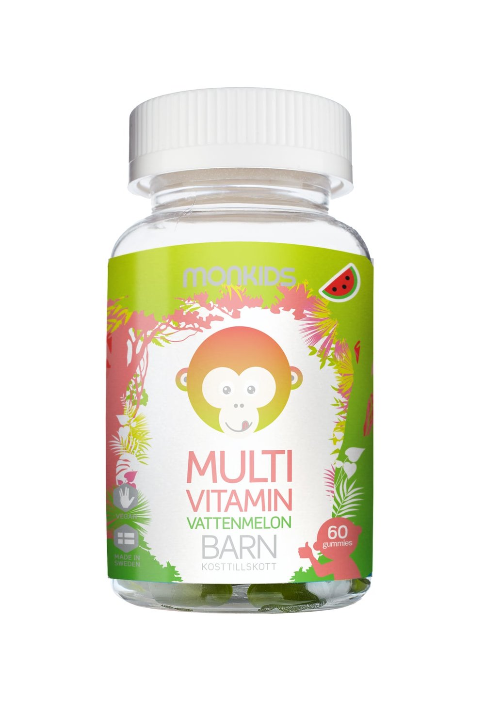 Köp Monkids Multivitamin Barn Vattenmelon 60 tuggtabletter | Apohem