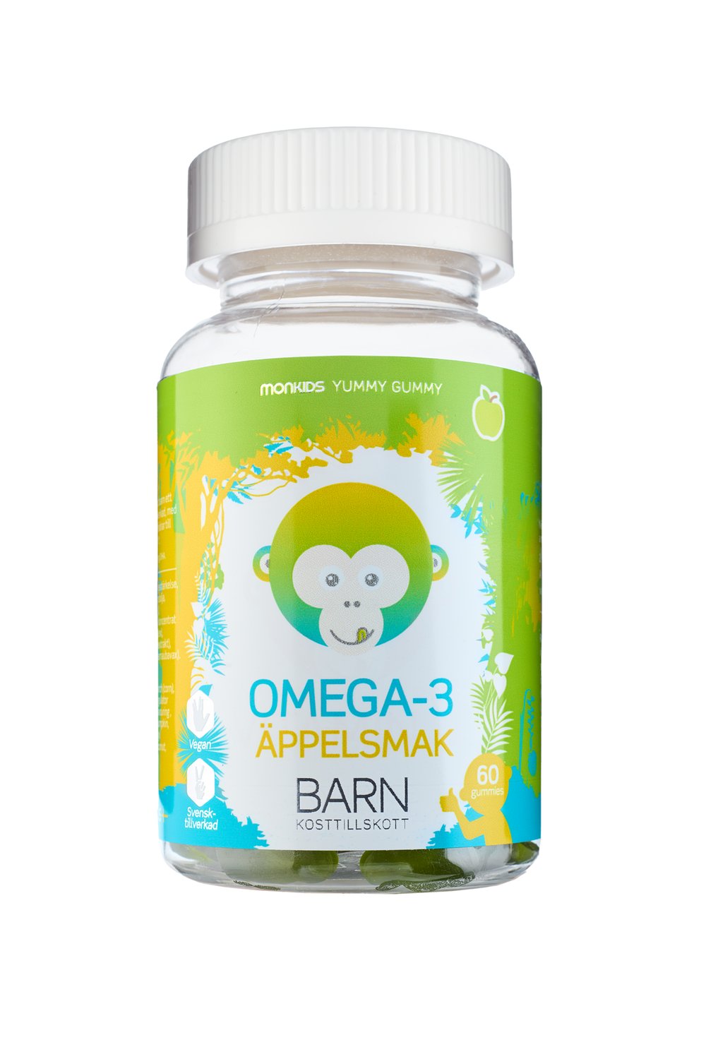 Köp Monkids Omega-3 Barn Äpple 60 tuggisar | Apohem