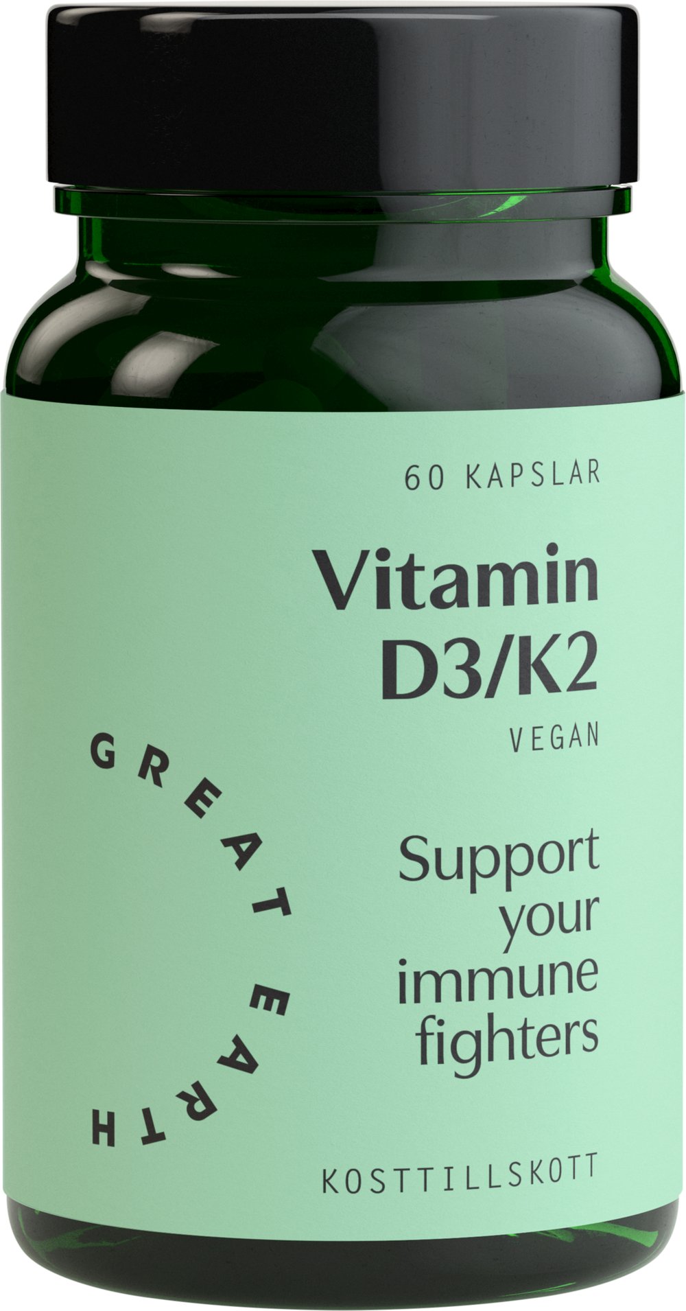 Köp Great Earth Vitamin D3/K2 60 kapslar | Apohem