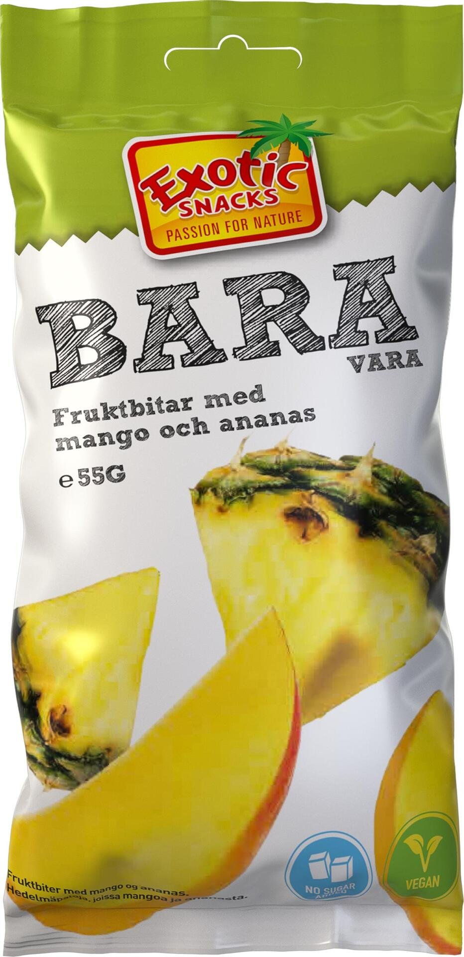 Köp Exotic Snacks Fruktbitar BARA Mango & Ananas 55 g | Apohem