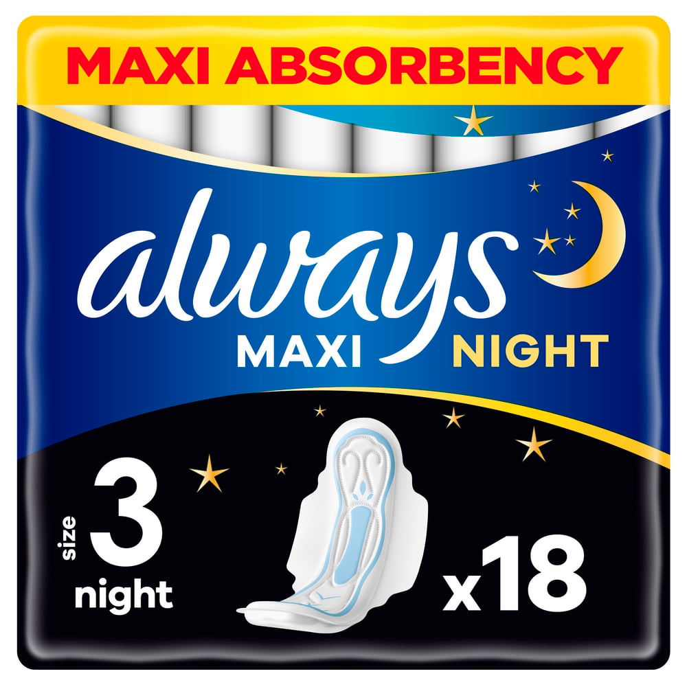 Köp Always Maxi Size 3 Night 18 st | Apohem