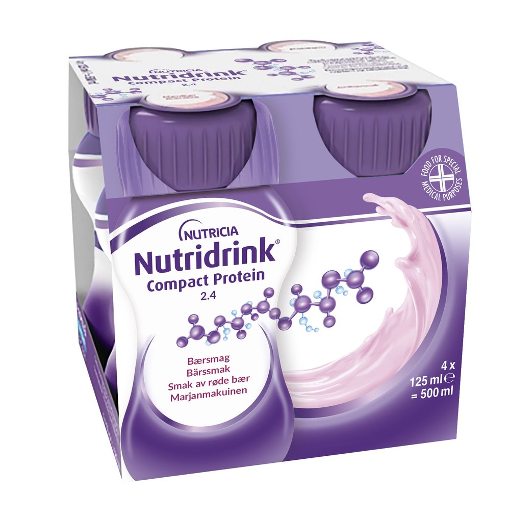 Köp Nutridrink Compact Protein Rödabärssmak 4 x 125 ml | Apohem