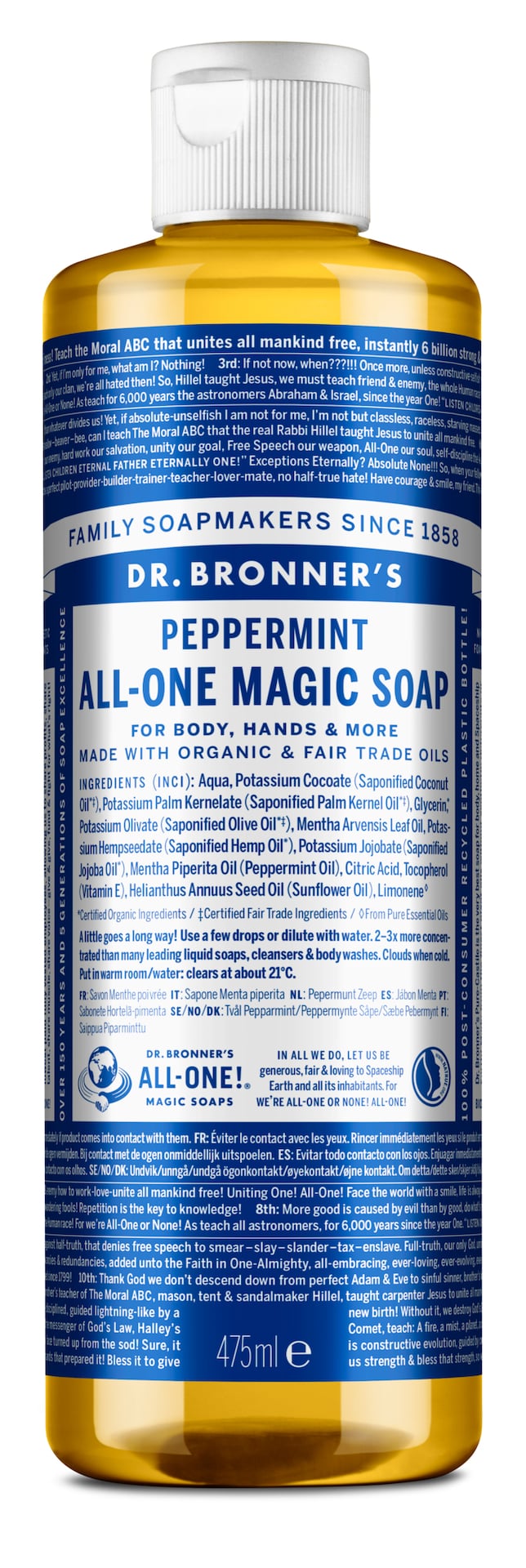 Köp Dr. Bronner's All One Peppermint Liquid Soap 475 ml | Apohem