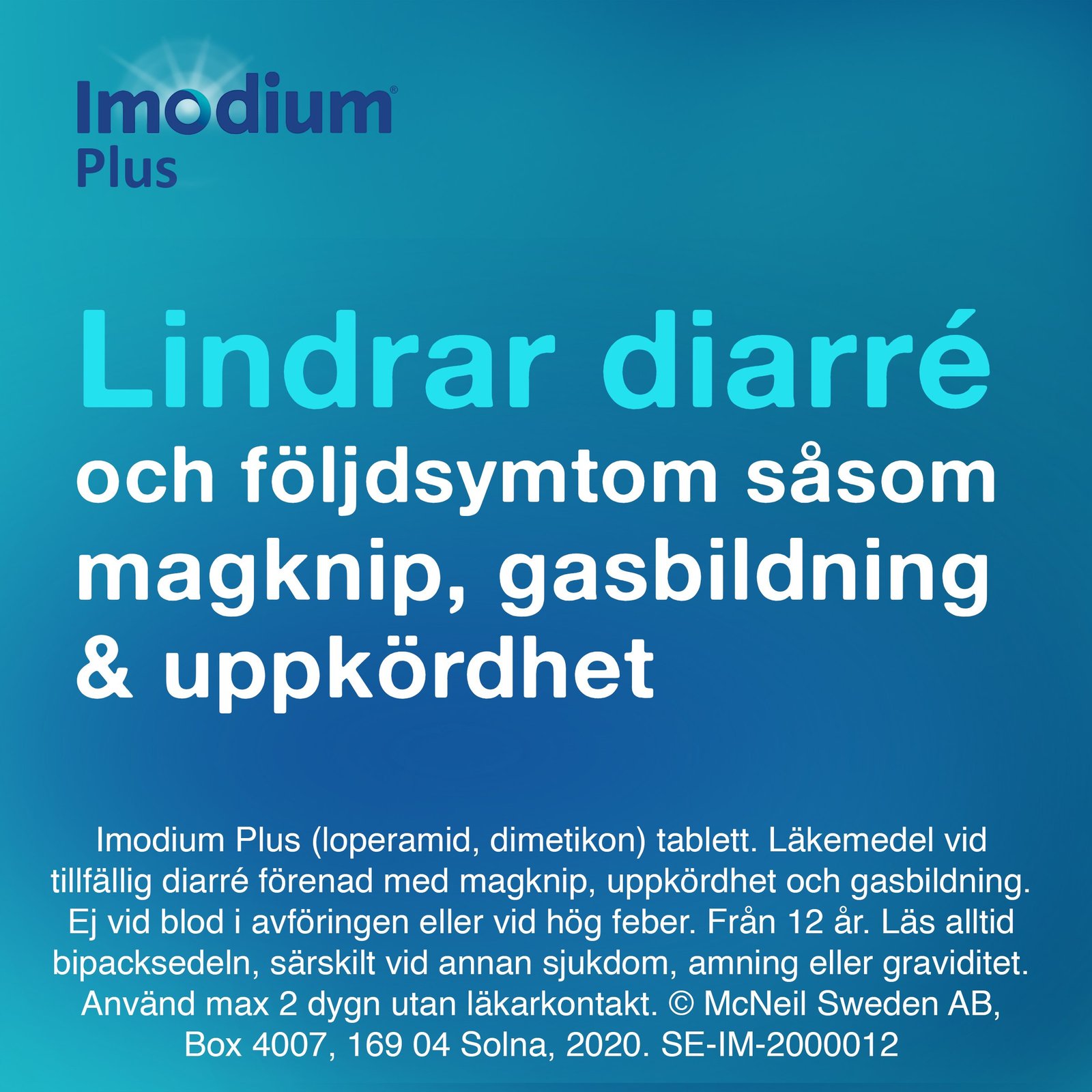 Köp Imodium Plus 2mg/125mg tabletter, 12st | Apohem