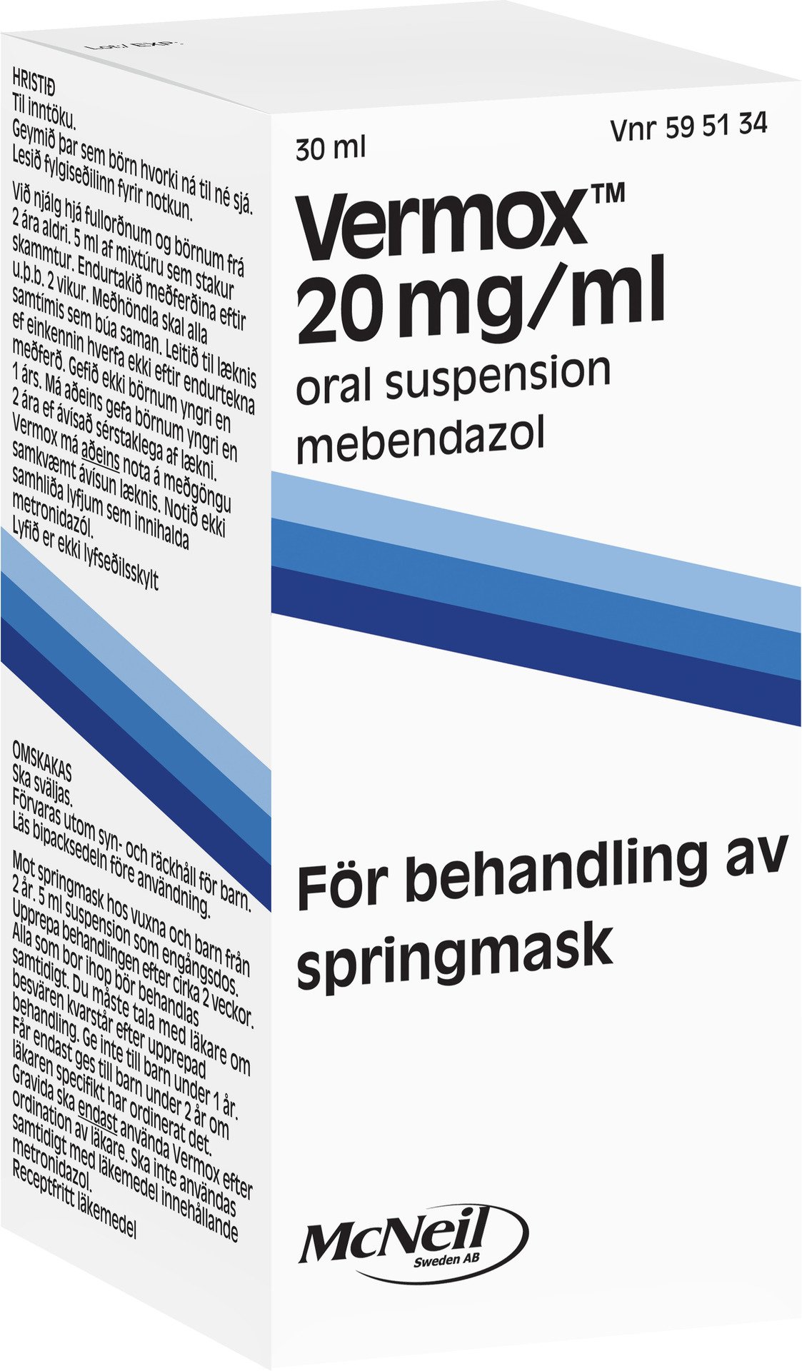 Köp Vermox Behandling av Springmask Oral Suspension 20mg/ml | Apohem