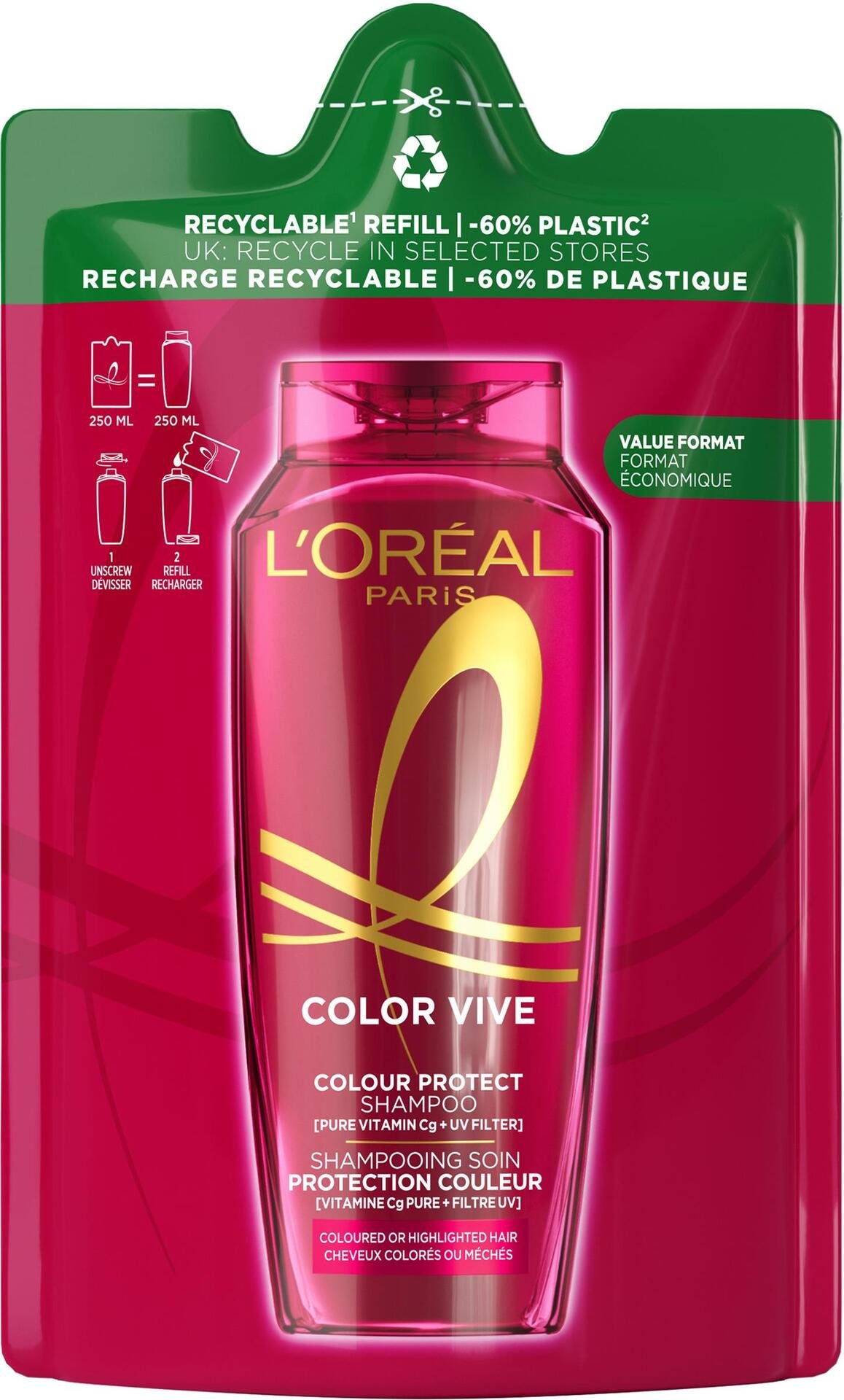 Köp L'Oréal Paris Elvital Color Vive Shampoo Refill 250 ml | Apohem