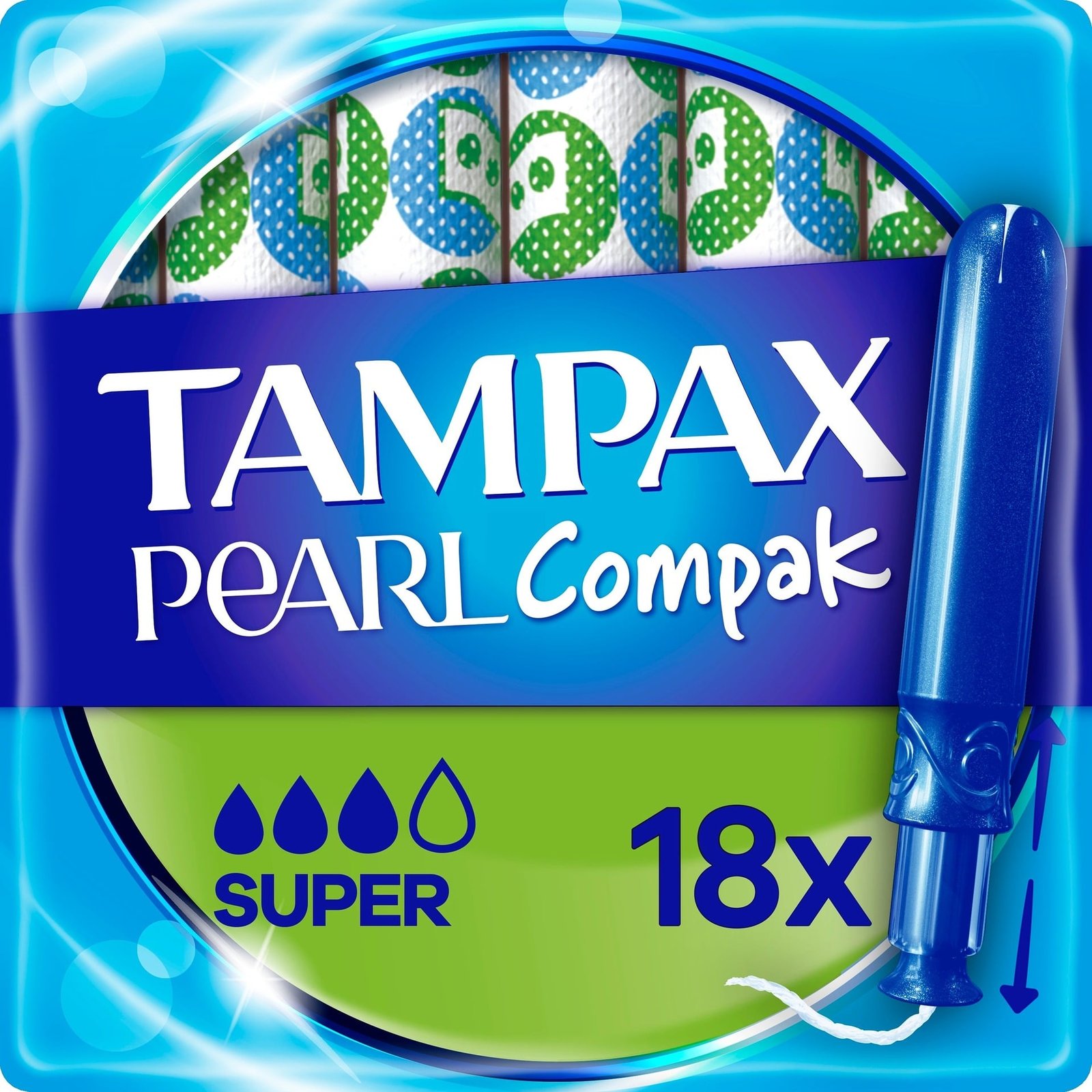 Köp Tampax Compak Pearl Super Tamponger med applikator 18 st | Apohem