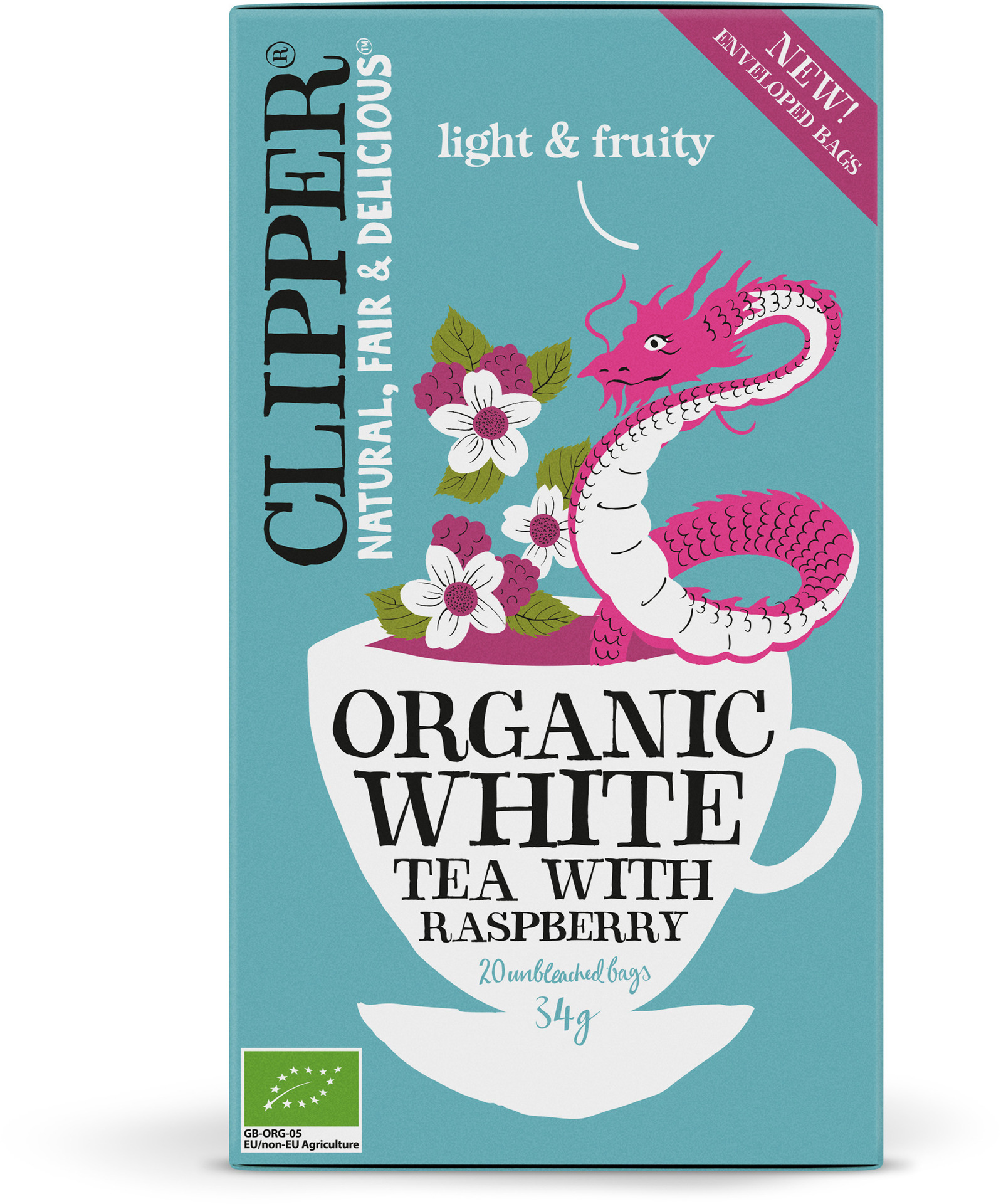 Köp Clipper Organic White Tea Raspberry 20 st | Apohem