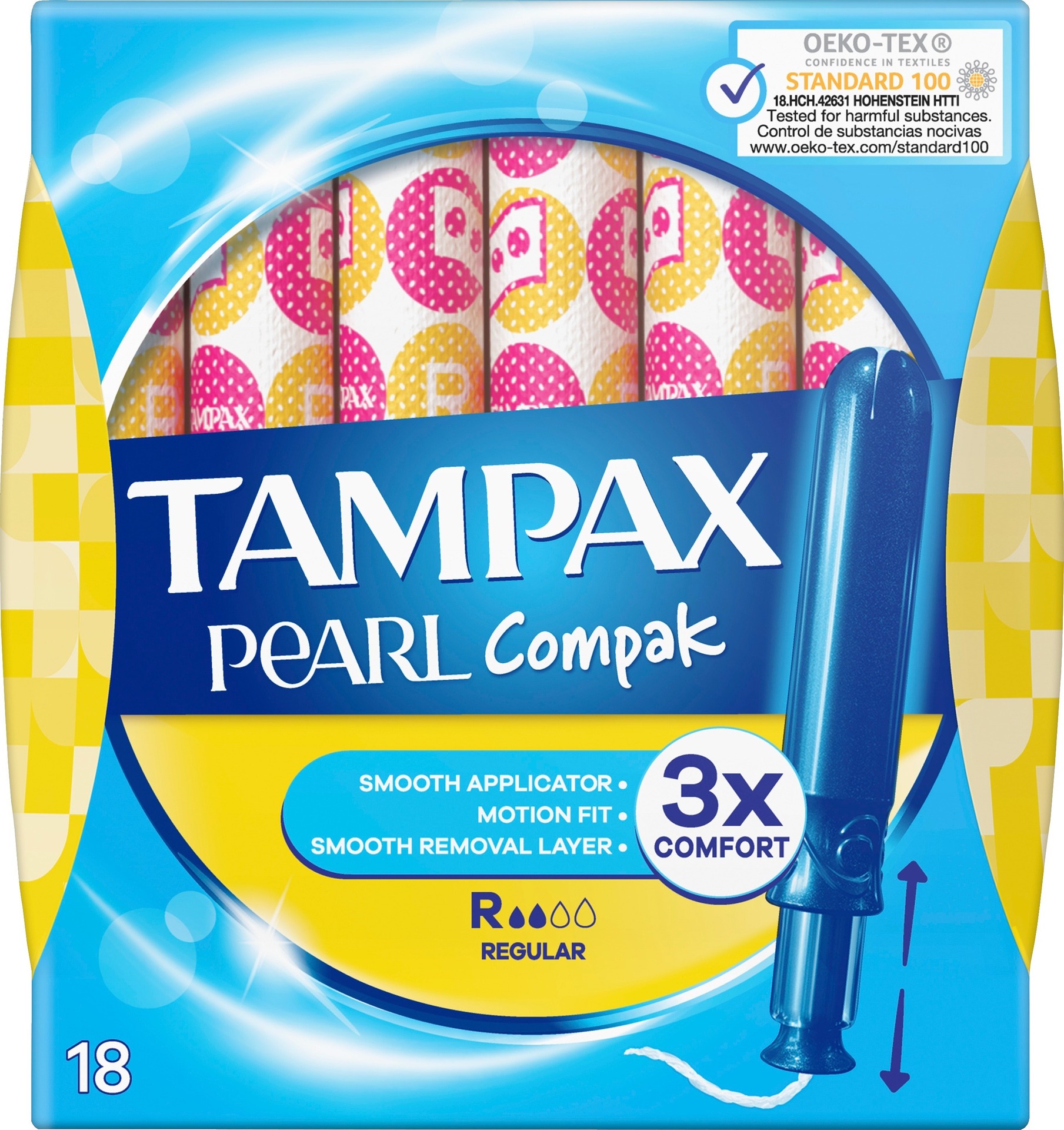Köp Tampax Compak Pearl Regular Tamponger med applikator 18 | Apohem