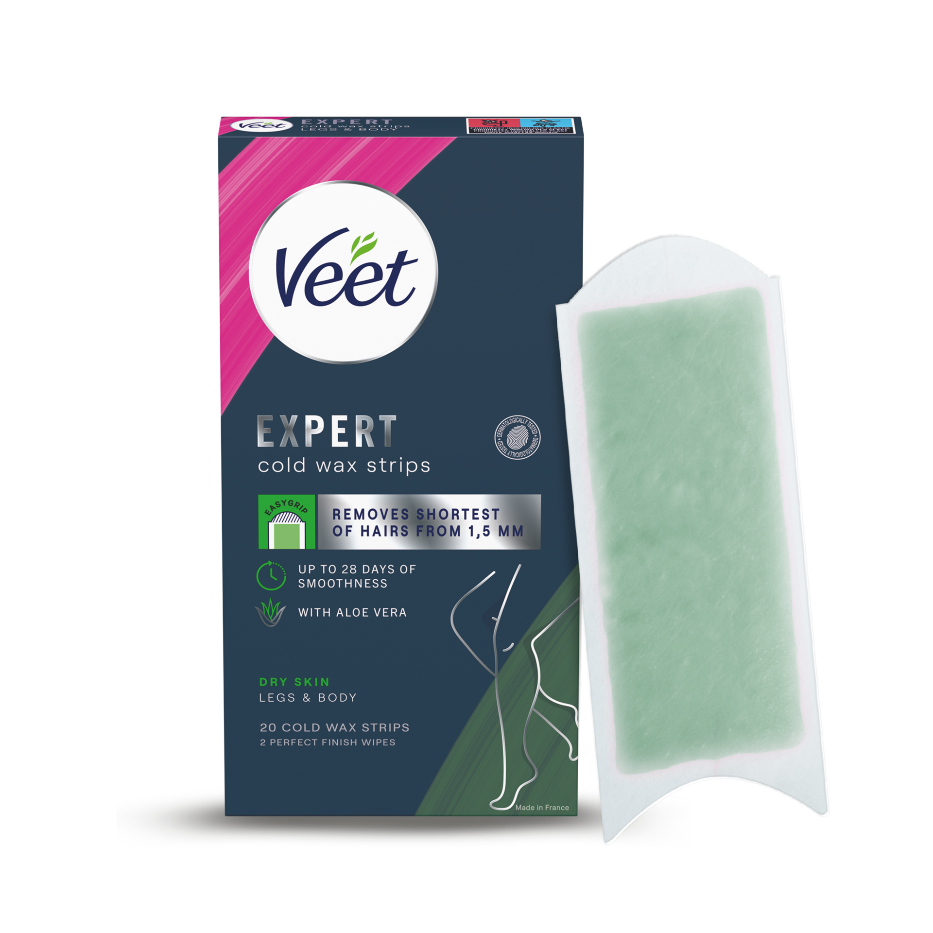 Köp Veet Expert Vaxremsor Torr hud för ben & kropp 20 st | Apohem