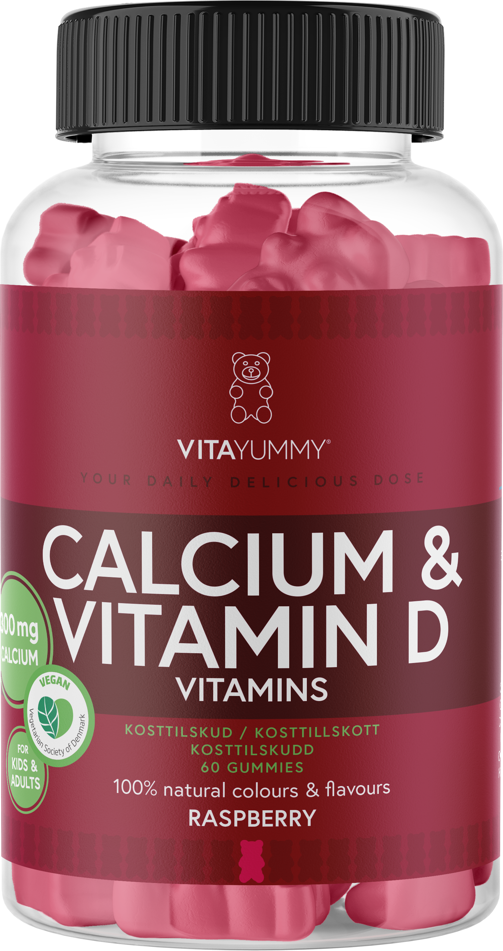 Köp VitaYummy Calcium & Vitamin-D Raspberry 60 tuggtabletter | Apohem