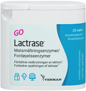 Köp Verman Lactrase GO Laktasenzym 25 tabletter | Apohem