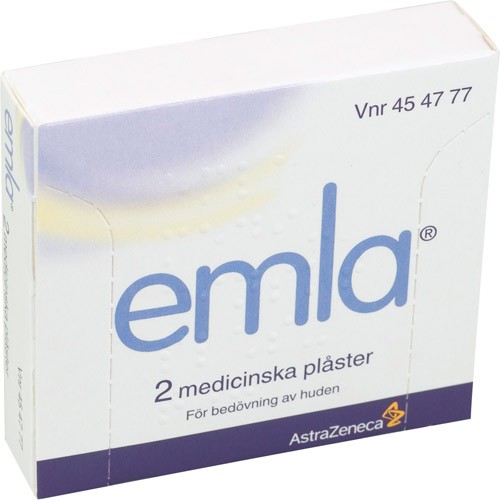 Köp EMLA medicinskt plåster 25 mg/25 mg, 2 st | Apohem