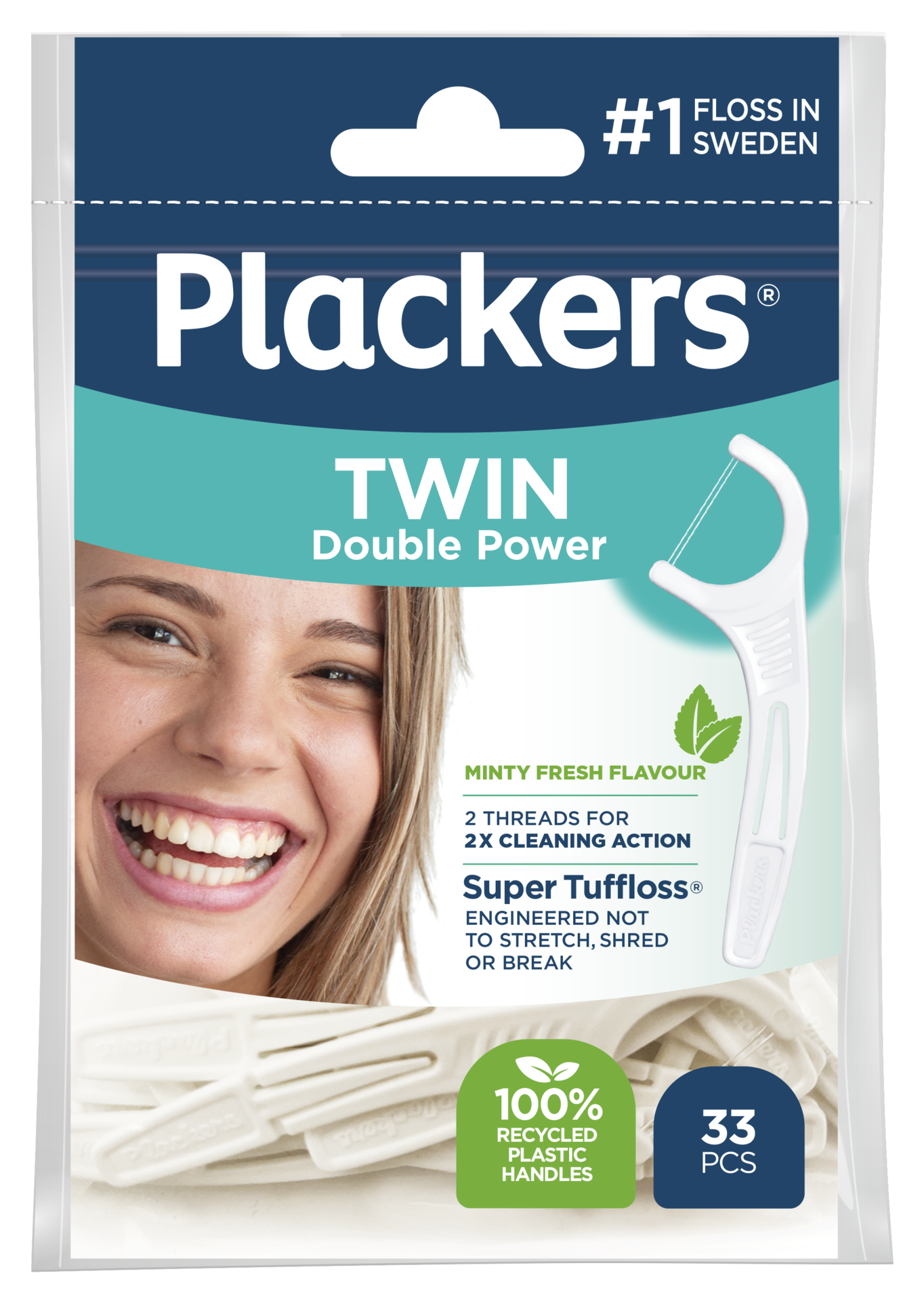 Köp Plackers Twin Double Power Tandtrådsbygel 33 st | Apohem