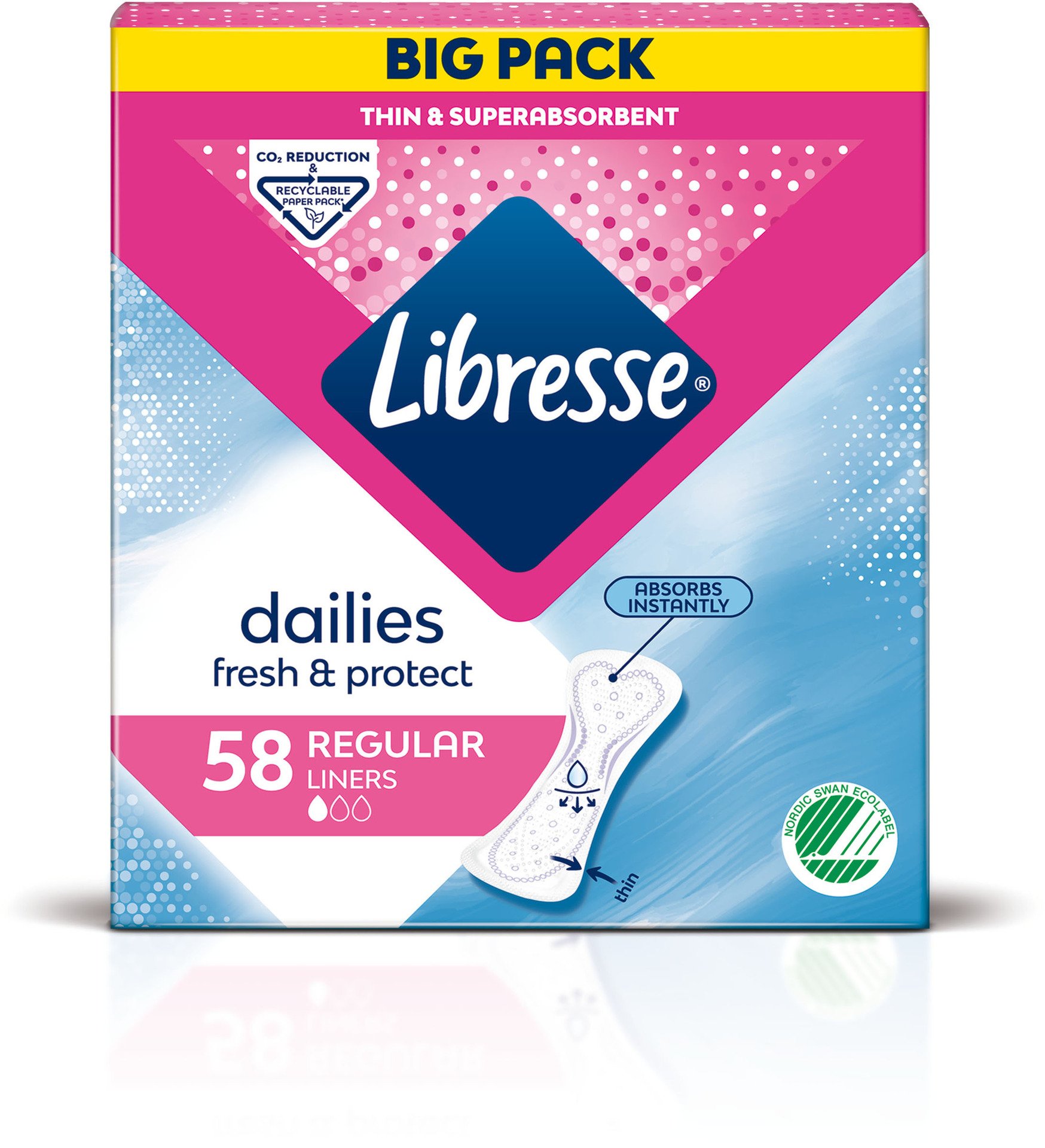 Köp Libresse Dailies Fresh & Protect Regular Trosskydd 58 st | Apohem
