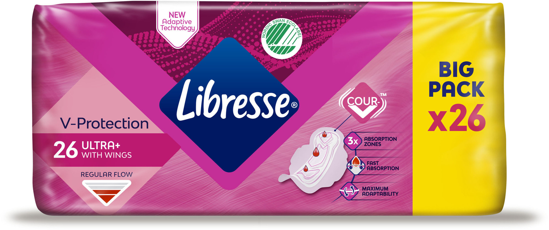 Köp Libresse Bindor Ultra+ Wing 26 st | Apohem