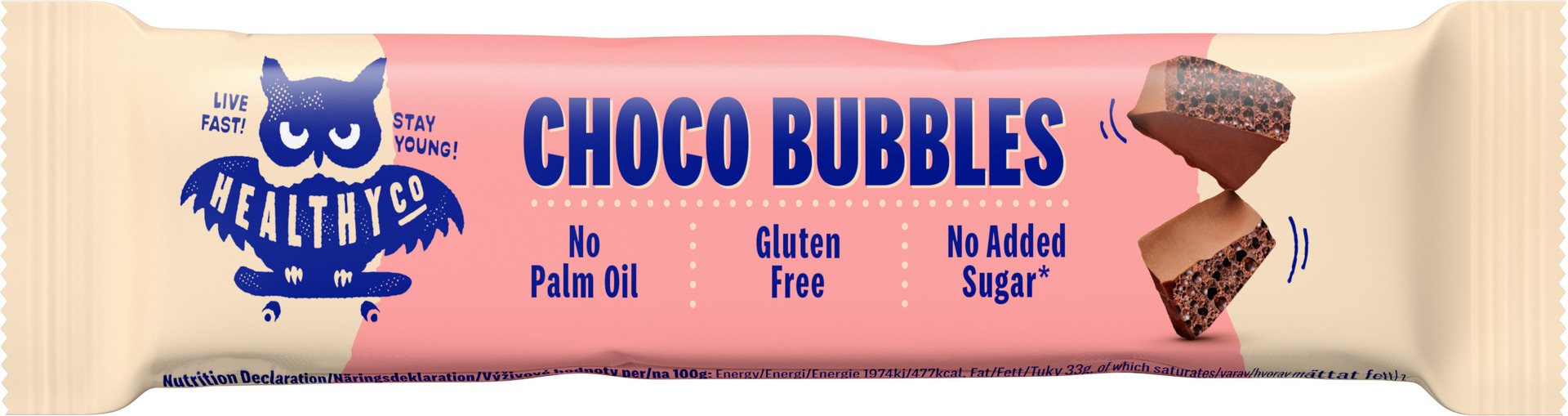 Köp HealthyCo Choco Bubbles Milk Chocolate Bar 30g | Apohem