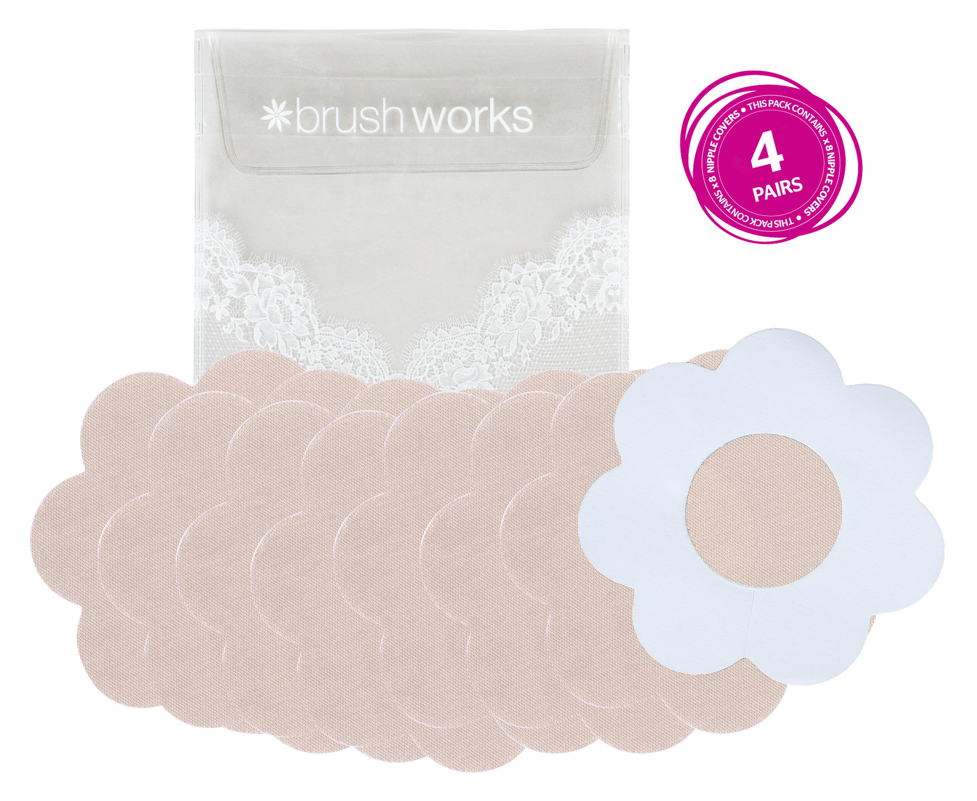 Köp brushworks Nude Satin Nipple Covers 4 par | Apohem